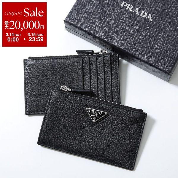 PRADA プラダ カードケース 2MC086 2E54 メンズ レザー コインケース ミニ財布 フラグメントケース トライアングルロゴ F0002/NERO 2MC086_2E54_F0002 小銭入れ カードホルダー パスケース 定期入...