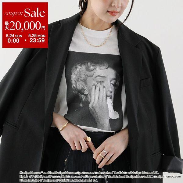 GOODROCKSPEED グッドロックスピード Tシャツ 26MRM009W レディース / Marilyn Monroe / マリリンモンロー / フォトT プリント クルーネック ホワイト 丸首 カットソー コットン/【2026年春夏...