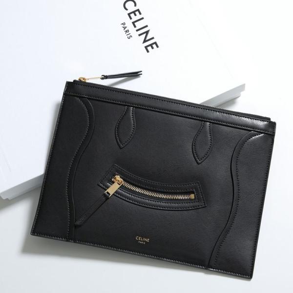 CELINE セリーヌ クラッチバッグ MEDIUM POUCH ミディアム ポーチ L100D2N92.38NO メンズ レザー セカンドバッグ ロゴ 鞄 Black L100D2N92 38NO/【2026年春夏新作】