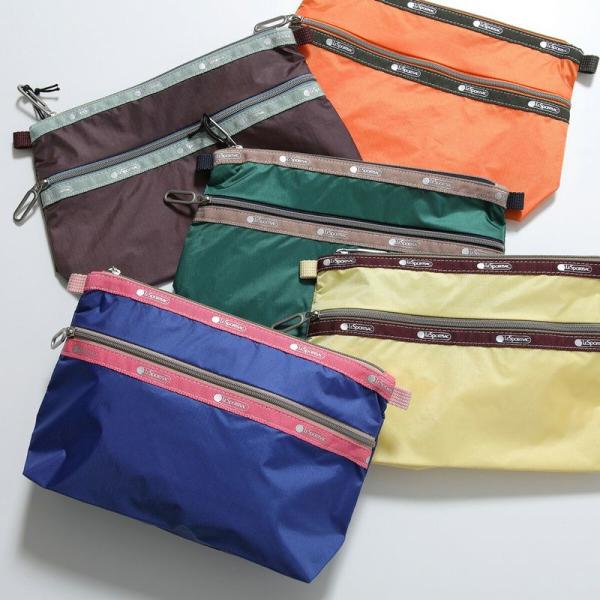 LeSportsac レスポートサック ポーチ ESSENTIAL エッセンシャル CLASSIC 2 ZIP POUCH 2261 レディース ナイロン 軽量 コスメポーチ 小物入れ ロゴ カラー5色 化粧ポーチ ペンケース/