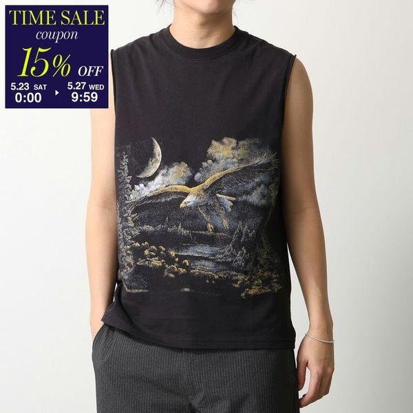 ROA ロア タンクトップ Fai Sleeveless Tee YBMW021JY02 メンズ ノースリーブ カットソー プリント コットン クルーネック BLK0020/Washed-Black 丸首/【2026年春夏新作】【cp_fi...