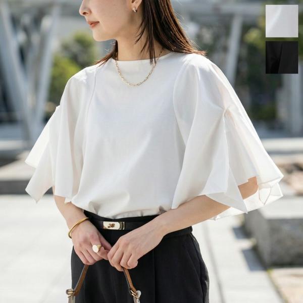 MARECHAL TERRE マルシャル・テル カットソー ZMT262CT136 レディース フリル フレアスリーブ 接触冷感 UVカット Tシャツ 五分袖 /【2026年春夏新作】【dc_kikaku】