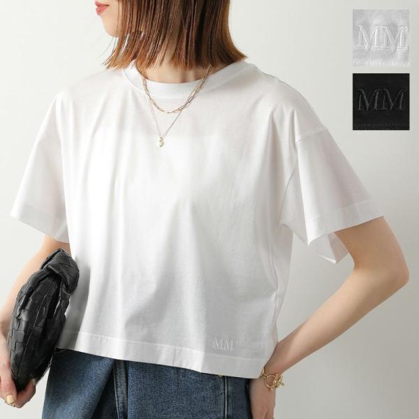 MAX MARA MM マックスマーラ Tシャツ RADICE ラディーチェ レディース 半袖 カットソー クロップド丈 ロゴ刺? クルーネック コットン MMLRADICE 丸首/【2026年春夏新作】