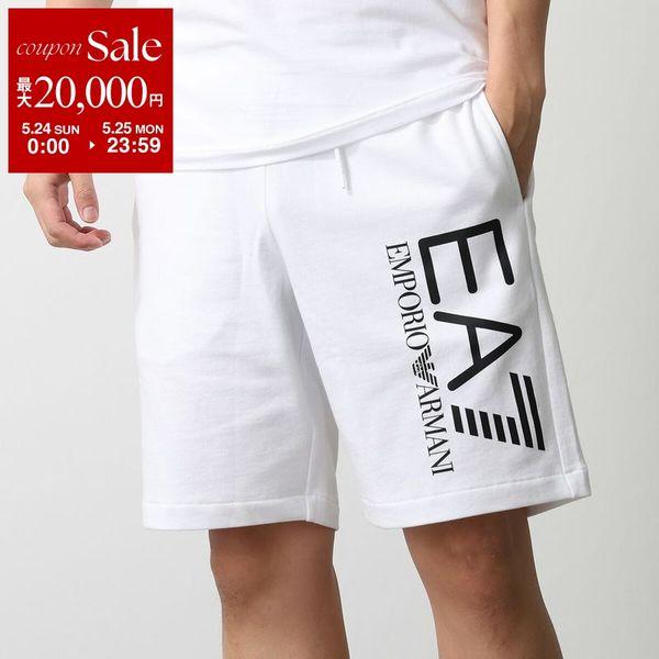 EA7 EMPORIO ARMANI エアセッテ エンポリオアルマーニ ショートパンツ 7M001414 AF22266 メンズ ハーフパンツ ショーツ スウェット U0002/WHITE 7M001414AF22266U0002 スエット...