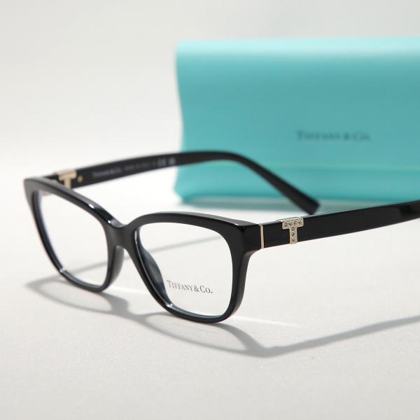 Tiffany&amp;Co. ティファニー メガネ Tiffany T ティファニー ティー TF2233-B レディース キャットアイ型 セルフレーム フルリム メタルロゴ 8001/BLACK アイウェア 伊達メガネ 黒縁メガネ めが...