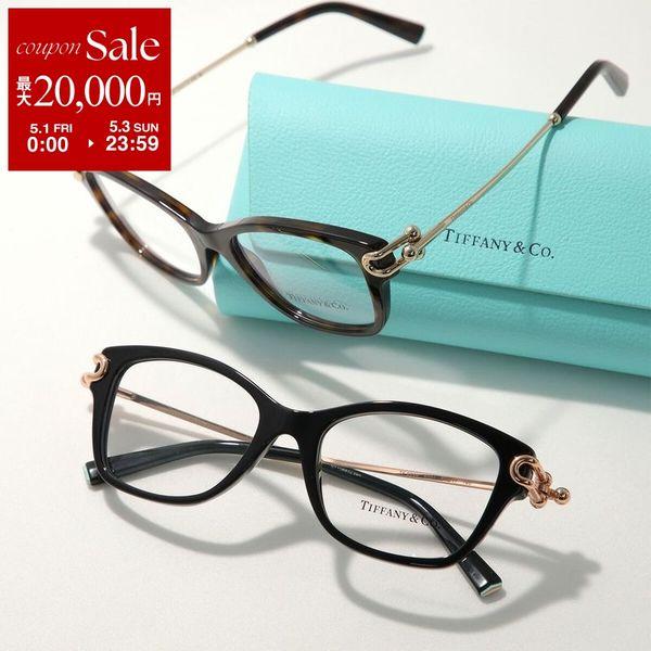 Tiffany&amp;Co. ティファニー メガネ HardWear ハードウェア TF2266 レディース スクエア型 セルフレーム フルリム めがね 眼鏡 ロゴ アイウェア コンビネーション 伊達メガネ 黒縁メガネ レンズ幅 51 べ...
