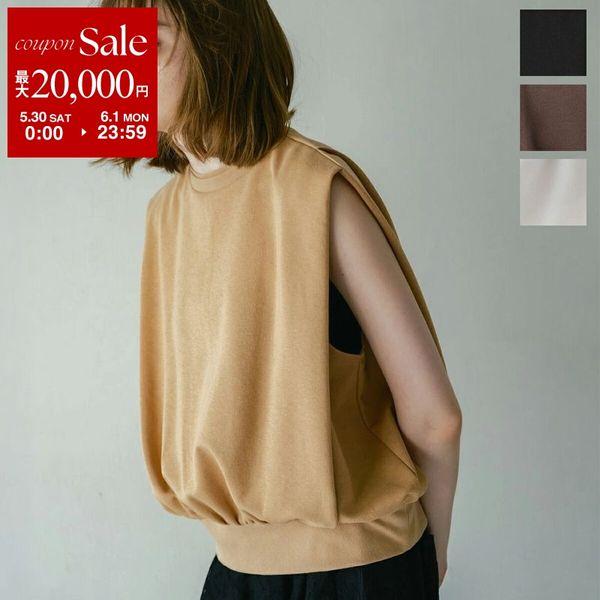 WHYTO. ホワイト カットソー shoulder tuck tops WHT26HCS4091 レディース ノースリーブ タック ベスト /