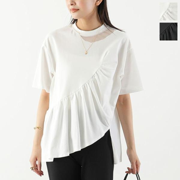 MARECHAL TERRE マルシャル・テル Tシャツ ZMT262CT130 レディース 半袖 フリル カットソー バックフレア クルーネック コットン 丸首/【2026年春夏新作】【dc_kikaku】