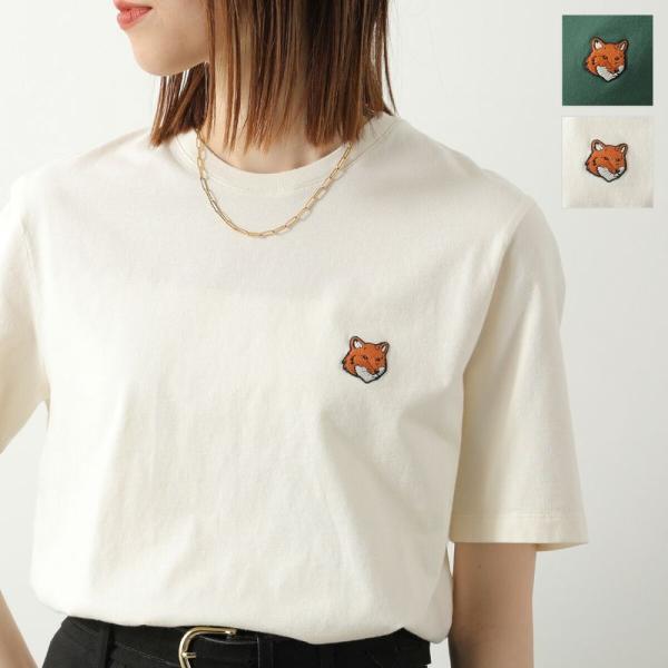 MAISON KITSUNE メゾンキツネ Tシャツ FOX HEAD フォックスヘッド レギュラー PM00107KJ7026 レディース 半袖 カットソー 刺繍パッチ PM00107KJ7026-P399 PM00107KJ7026-0...
