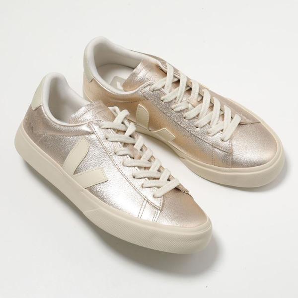 VEJA ヴェジャ スニーカー CAMPO カンポ CP0521663 レディース ローカット メタリック ゴールド ロゴ レザー 2.5cm シューズ 靴 PLATINE-PIERRE /【2026年春夏新作】