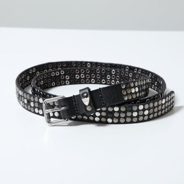 HTC エイチティーシー ナローベルト 3.000 STUDS COLOR BELT HTCI037 メンズ スリムベルト カウレザー 3000スタッズ 装飾 ロゴ Black /【2026年春夏新作】