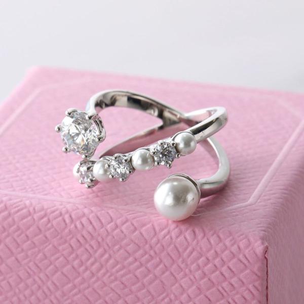 SWAROVSKI スワロフスキー リング Matrix マトリクス RING PEARL レディース 指輪 アクセサリー クリスタル パール OPEN-WHITE/RHS /【2026年春夏新作】【dc_kikaku】