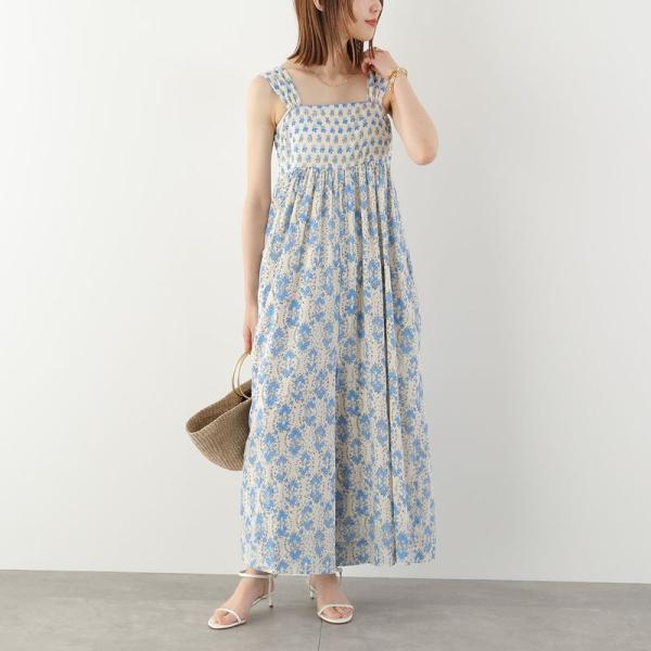 ne Quittez pas ヌキテパ オールインワン Cotton Voile Bluebell Print Gather All In One 010861WG1 レディース 小花柄 ペイズリー コットン ワイドパンツ サロペット EC...