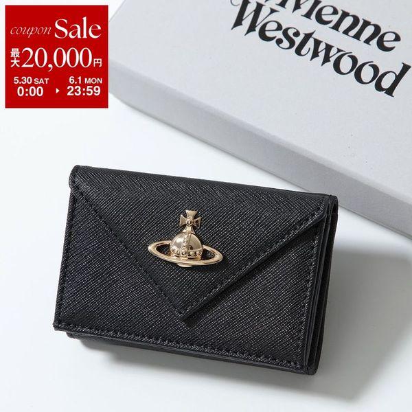 Vivienne Westwood ヴィヴィアンウエストウッド 三つ折り財布 ENVELOPE エンペロープ 5115002EW L001N レディース レザー オーブ ミニ財布 N402/BLACK /【2026年春夏新作】