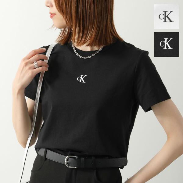 Calvin Klein カルバンクライン Tシャツ A - SS LOGO CROPPED TEE LV047AB213 レディース ロゴ 半袖 クルーネック クロップド丈  クルーネック 丸首 コットン/【2026年春夏新作】