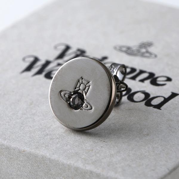 Vivienne Westwood ヴィヴィアンウエストウッド シングルスタッドピアス Man. Lewis 6201037B メンズ 片耳販売 オーブ S246/RUTHENIUM/GREY-CZ アクセサリー/【2026年春夏新作】