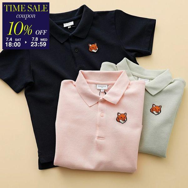 MAISON KITSUNE KIDS メゾンキツネ キッズ ポロシャツ FOX HEAD フォックスヘッド MQUJL00KP0003 ガールズ ボーイズ 半袖 コットンピケ 女の子 男の子/【2026年春夏新作】【cp_ten】