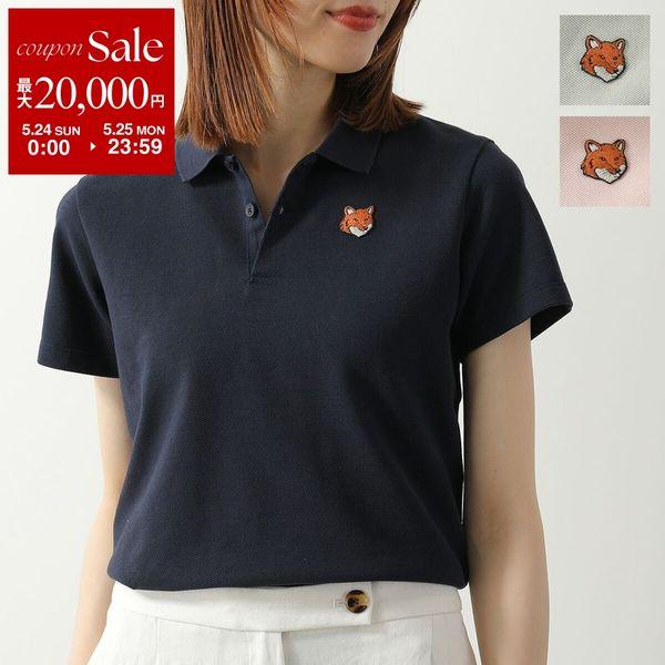 MAISON KITSUNE メゾンキツネ ポロシャツ FOX HEAD フォックスヘッド MQUJL00KP0003 レディース 鹿の子 半袖 コットン ロゴ 【大人もOK】/【2026年春夏新作】【dc_kikaku】