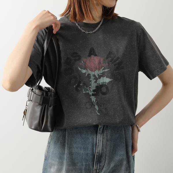 GANNI ガニー Tシャツ Future Heavy Jersey Oversized  A1050171 11039 レディース 半袖 カットソー クルーネック オーバーサイズ 252/Phantom 丸首 ビッグシルエット/【2026...