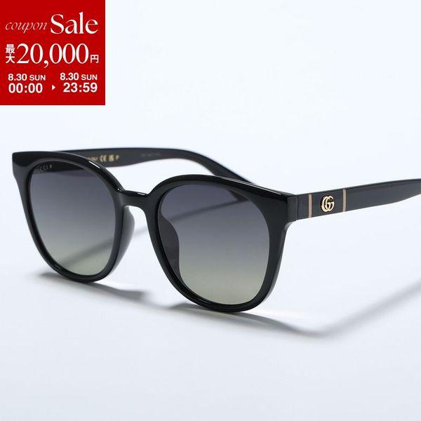 GUCCI グッチ サングラス GG1122SA レディース ウェリントン型 セルフレーム フルリム メタルロゴ アジアンフィット アイウェア 004/BLACK-BLACK-GREY レンズ幅 56/