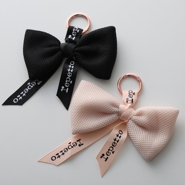 repetto レペット キーリング Knot ノット A0155M レディース リボン メッシュ グログランテープ ロゴ バッグチャーム キーホルダー /【2026年春夏新作】