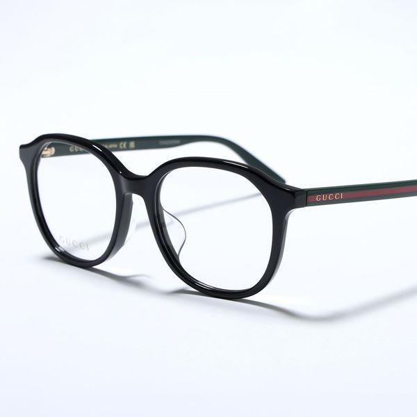 GUCCI グッチ メガネ GG0932OA レディース ウェリントン型 セルフレーム フルリム ロゴ アイウェア 黒縁 めがね 眼鏡 アジアンフィット 001/BLACK-GREEN レンズ幅 53 伊達メガネ/【dc_kikaku】