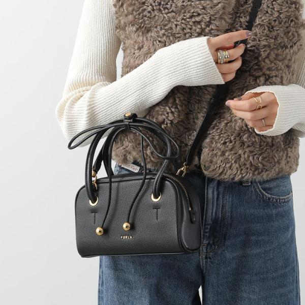Furla フルラ ショルダーバッグ POPPY MINI DOME ポピー ミニ ドーム WE00915 BX4573 レディース レザー ハンドバッグ ロゴ 鞄 O6000/NERO WE00915_BX4573_1002_O6000 ...