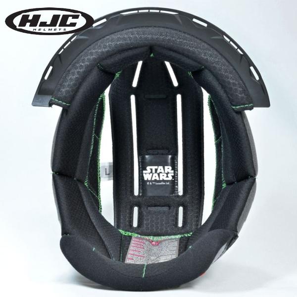■ブランド：HJC(エイチジェーシー)■販売元：RS TAICHI■メーカー品番：HJP451999918■商品名：インナーライナー RPHA11 ボバフェット/オプション ブラック(無地)/グリーンステッチ 18mm(L/XL)