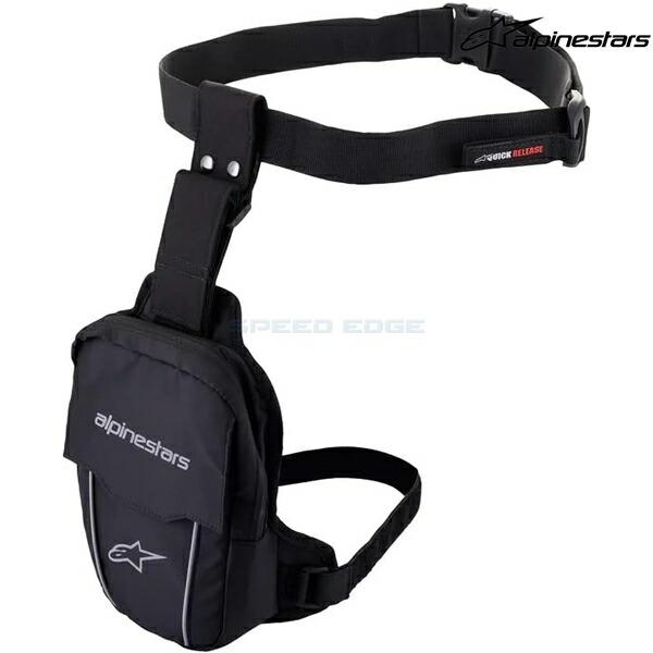 ■ブランド：alpinestars(アルパインスターズ)■販売元：岡田商事 株式会社■品番：6108121■商品名：バッグ ACCESS THIGH BAG カラー:BLACK BLACK(1100) サイズ:ONE-SIZE