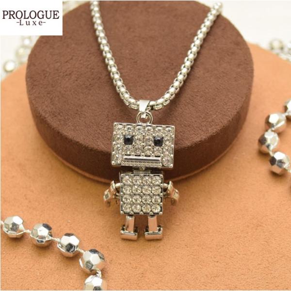 【PROLOGUE】からキラキラ大人ゴージャスな「キラキラロボット」が描かれたネックレスが登場！大きすぎず、小ぶりなサイズ感なので、さりげなく付けられる！大人可愛いデザイン♪スマイルデザインでシンプルなコーデにも使いやすい♪見た目だけでなく...