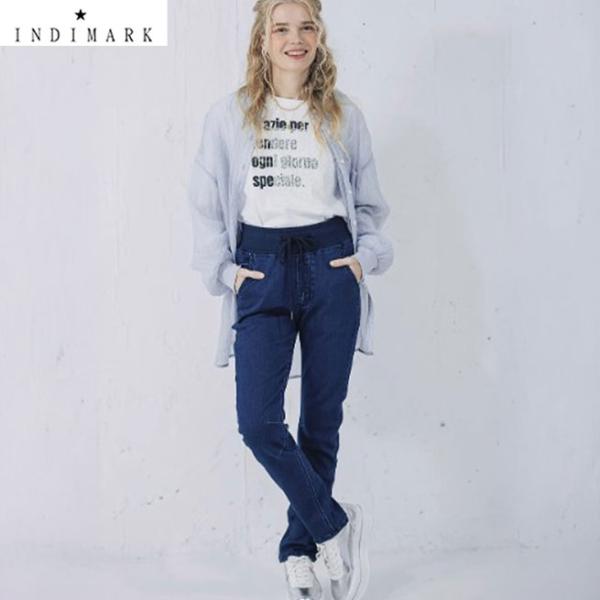 【INDIMARK インディマーク】 INDKNIT カーブテーパード ウエストリブ インディゴ WK004動きやすさとリラックス感を両立した、大人カジュアルなデニムパンツ。ストレッチ素材とウエストリブで履き心地抜群、長時間の着用でもストレ...