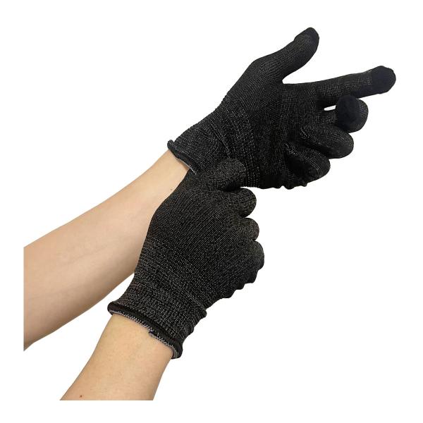 【商品説明】熱を蓄えて、温める！3本指スマホ対応！非常に伸縮性がある糸を使用しており、生地が伸びて手にぴったりフィット。革手やディスポ手袋の下履き用として。【機能】蓄熱、タッチパネル対応【素材】ポリエステル（蓄熱粉末練り込み）：ナイロン・ポ...