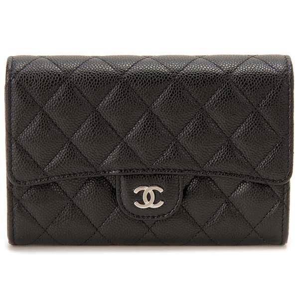 CHANEL シャネル 財布 ミディアム レディース ブラック AP0234 CHANEL シャネル 財布 ミディアム レディース ブラック AP0234