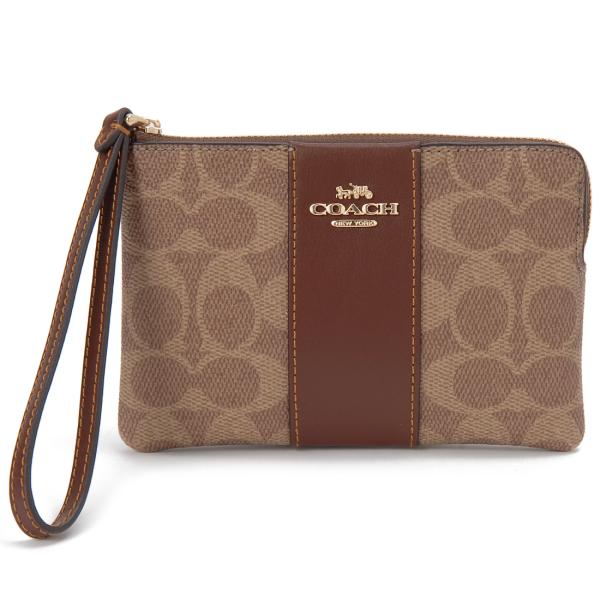 コーチ COACH ポーチ タン CW854 IMXHE シグネチャー ストラップ付ポーチ 財布