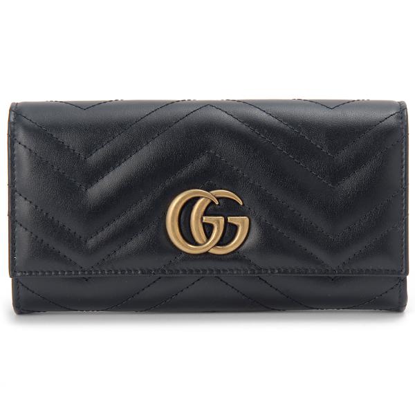 GUCCI グッチ 長財布 レディース ブラック 443436 DTD1T 1000 GG MARMONT GGマーモント ダブルG