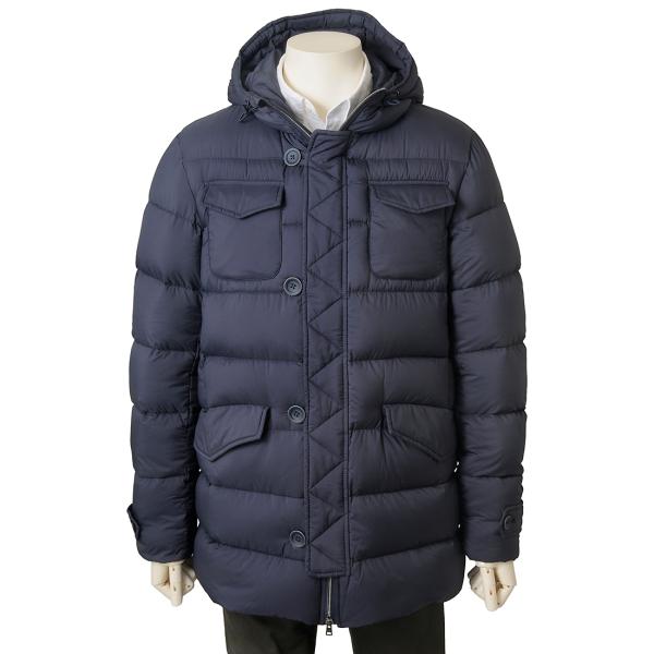 ヘルノ HERNO ダウンジャケット メンズ ネイビー PI004ULE 9202 SHORT SLEEVE CAPE