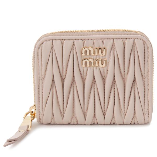 ミュウミュウ MIU MIU コインケース レディース ベージュ 5MM268 AFPP F0236 MATELASSE マトラッセ
