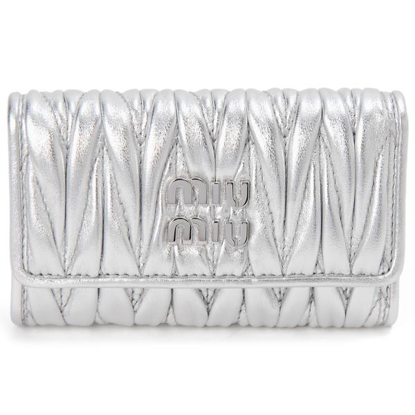 MIU MIU ミュウミュウ キーケース シルバー 5PG004 AFPP F0118 マテラッセ