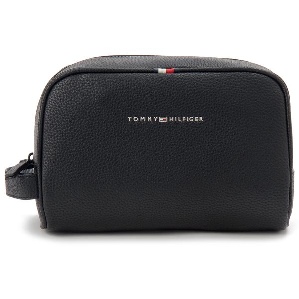 TOMMY HILFIGER トミーヒルフィガー クラッチバッグ メンズ ブラック AM0AM09508BDS ESSENTIAL PU WASHBAG