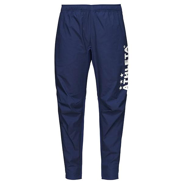 【メーカー】アスレタ（ATHLETA）【カテゴリー】サッカー　フットサル【分類】ウインドウェア【商品説明】防風性に優れた裏地付きストレッチウインドパンツ。【カラー・仕様・サイズ】カラー：NVY（ネイビー）素材：ポリエステル100%対象：ジュニア
