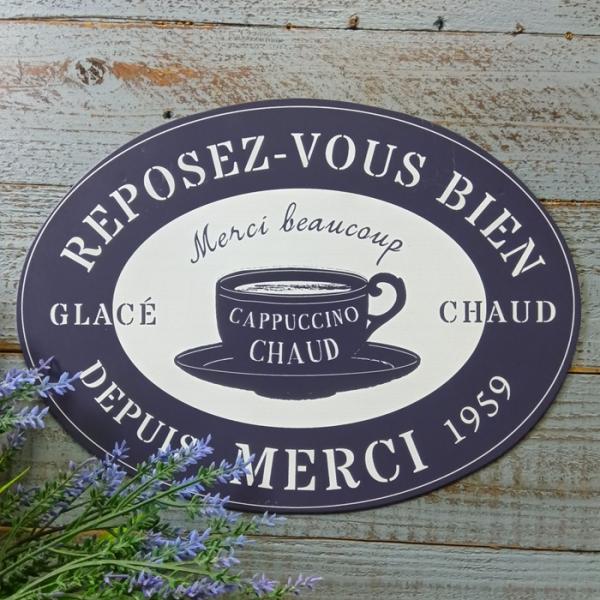 幅２９×厚み０．５×全高２１センチスチール製カフェスタイルのおしゃれなスチールプレートサインプレート（ブリキ看板）は壁面のアクセントにおすすめです。●メール便（ネコポス）で送料無料●ポスト投函の為、配達日時指定は承れません。サインプレート ...