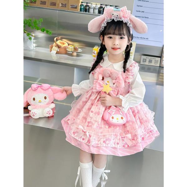 マイメロ 子供 ワンピース 長袖 コスプレ衣装 変装 かわいい キッズ こども 姫様服 ガールズ チュールワンピース アニメ 紫コスチューム素材：高品質なポリエステルと綿を採用して、触り心地がとてもいいです製品名：人気キャラクター「マイメロ...
