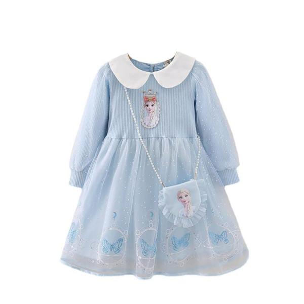 女の子に大人気の映画「アナと雪2」に登場するプリンセスエルサ風のキッズワンピースです。ふわふわのスカートでお姫様ごっこに最適です。プレゼントとしてあげると子供が大喜び間違いなし！　※セット内容：ドレス、カバンアナ雪エルサ服のインナー素材はコ...