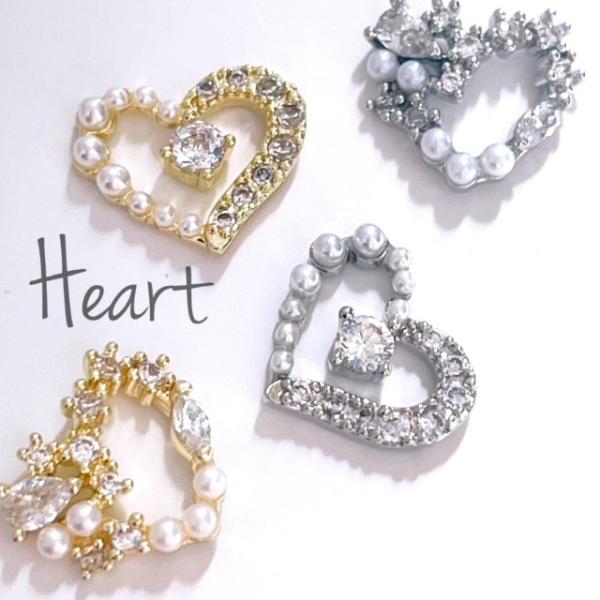 2種類のオープンハートジュエリーどちらもかわいらしいデザインです。ブライダルネイルにもお使いいただける、ゴージャスなパーツです。ピアスやアクセサリーの制作にも！ブライダルネイルにもお使いいただける、ゴージャスなパーツです。ハンドメイド　ピア...