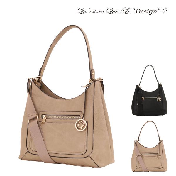 ■サイズ：約W33×H30×D12cm重量：約650g持ち手長さ：約47cm■カラー：ブラックグレーベージュ■素材：合成皮革ポリエステル■仕様：ファスナー式開閉内側：マグネットボタン式あおりポケット(フリーポケット×1)×1マグネットボタン...