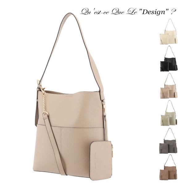 ■サイズ：約W28.5×H32×D12cm重量：約590g持ち手長さ：約58〜78cm(取り外し不可)cmショルダー長さ：約100cm(取り外し可)■カラー：アイボリーブラックグレーベージュライトグリーンダークグレートープ■素材：合成皮革■...