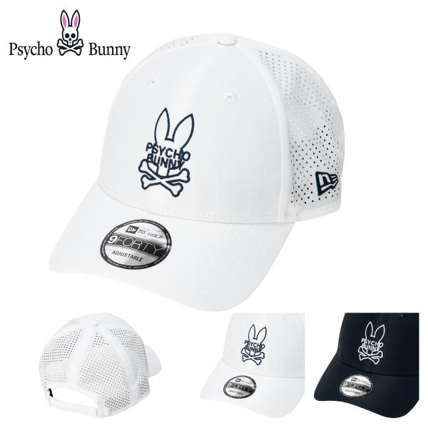 NEWERA x PSYCHO BUNNY コラボアイテム。遮熱、接触冷感、吸水速乾、軽量、UVカット機能を備えたSHELTECH生地を採用したハット。パンチング加工の穴が通気性を確保。シルエットは型崩れしない芯入りの9FORTY。スウェッ...