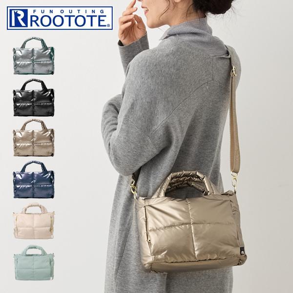 インナーに羽毛を施した、軽さが魅力のルートート。旅も楽しく、暖かく。旅先でのショッピングなどちょっとしたお出かけ、小ぶりでかわいいトートバッグです。■サイズ：約W40×H18×D8cm重量：約240g持ち手長さ：約24cmショルダー長さ：約...