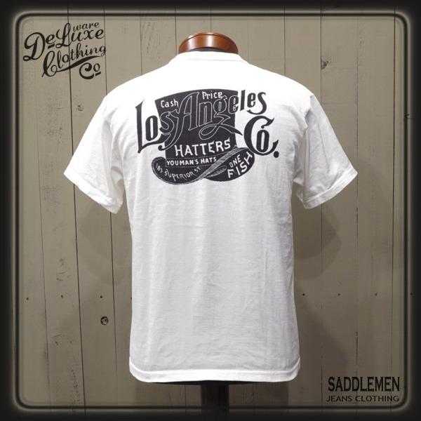 クラシックなハットメーカーのデザインをイメージした「LOSANGELES」ポケットTシャツ！生地は旧式吊編機を使用したオリジナル素材で、着用するほどに体に馴染む素材感＆気兼ねなく扱える丈夫さが魅力の10.5ozヘヴィー吊天竺！！デラックスウ...