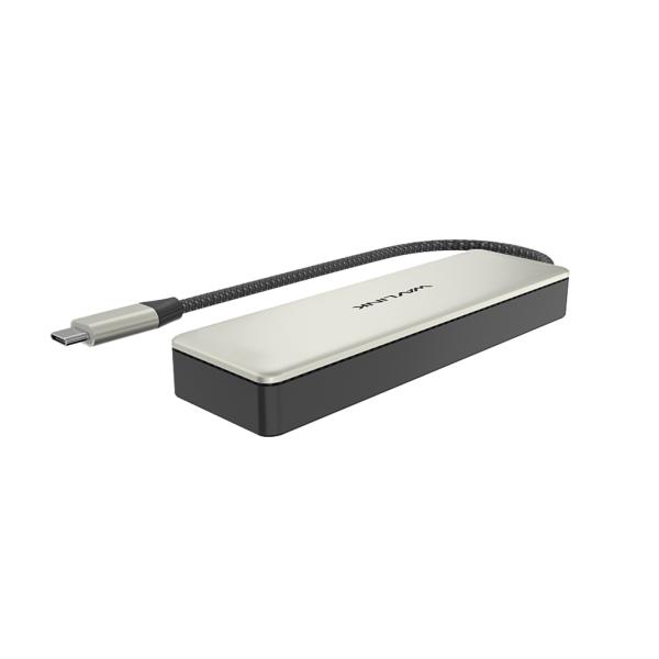 iMac/MacBook/Air/Pro/Chromebook およびその他の Type C デバイス用のアルミニウム製 USB C から 2 USB C 2 USB A マルチポート アダプター